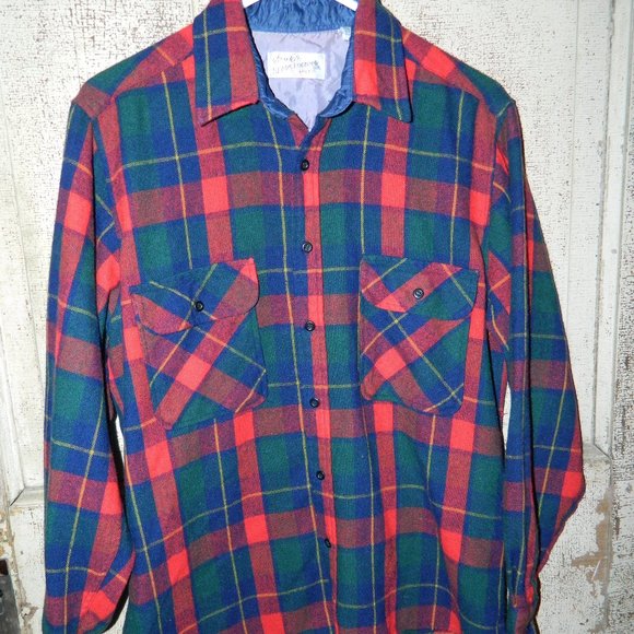 Sears Roebuck | Shirts | Vintage Sears Roebuck Wool Blend Flannel Shirt ...